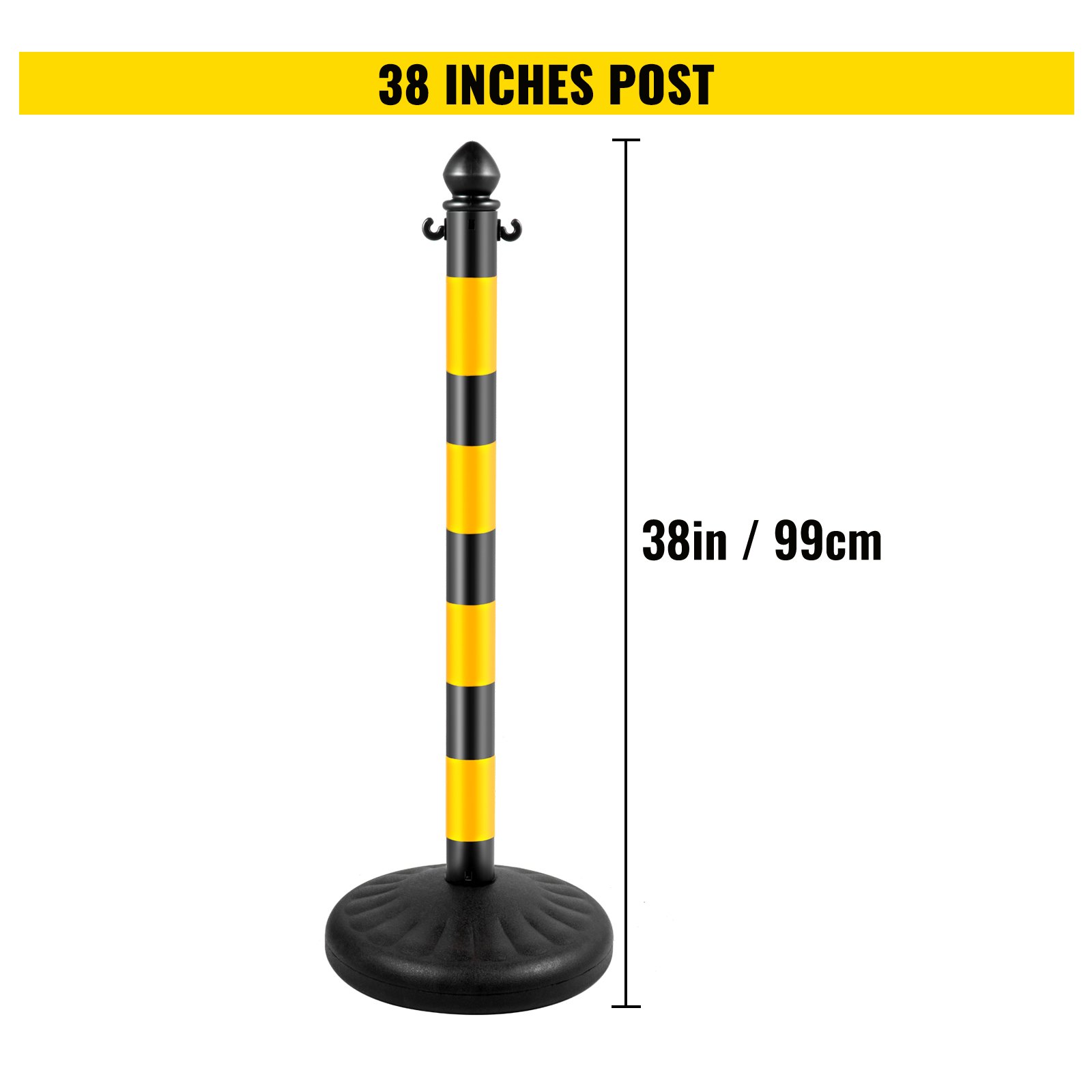VEVOR Plastic Stanchion, 4pcs Chain Stanchion, Outdoor Stanchion w/ 4 x ...