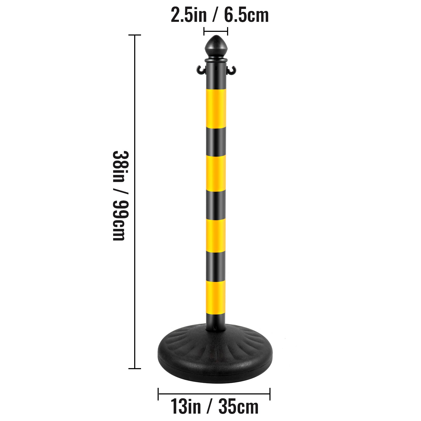 VEVOR Plastic Stanchion, 4pcs Chain Stanchion, Outdoor Stanchion w/ 4 x ...