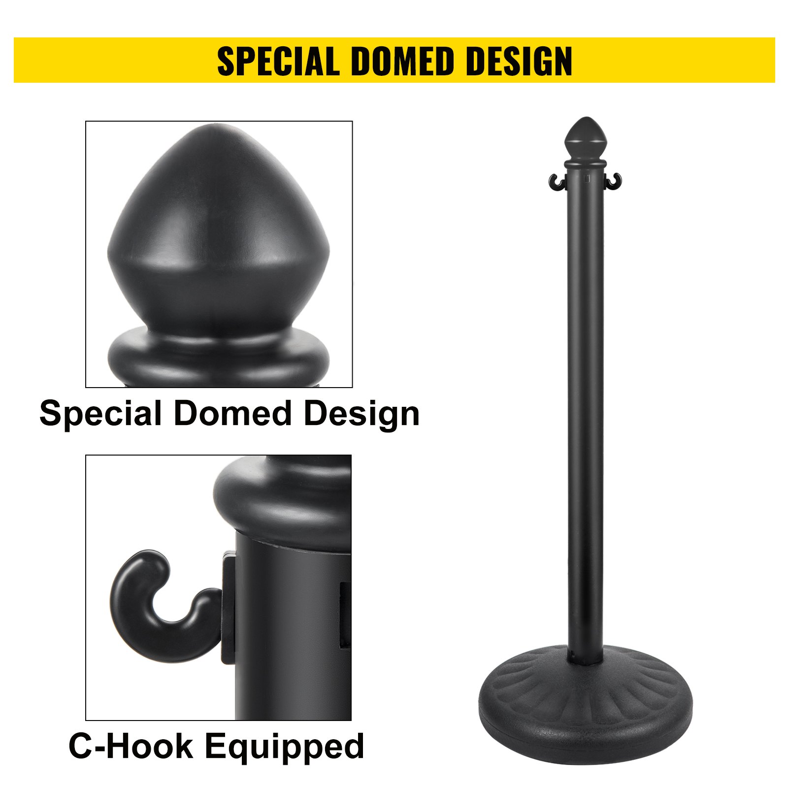 VEVOR Plastic Stanchion, 6pcs Chain Stanchion, Outdoor Stanchion w ...