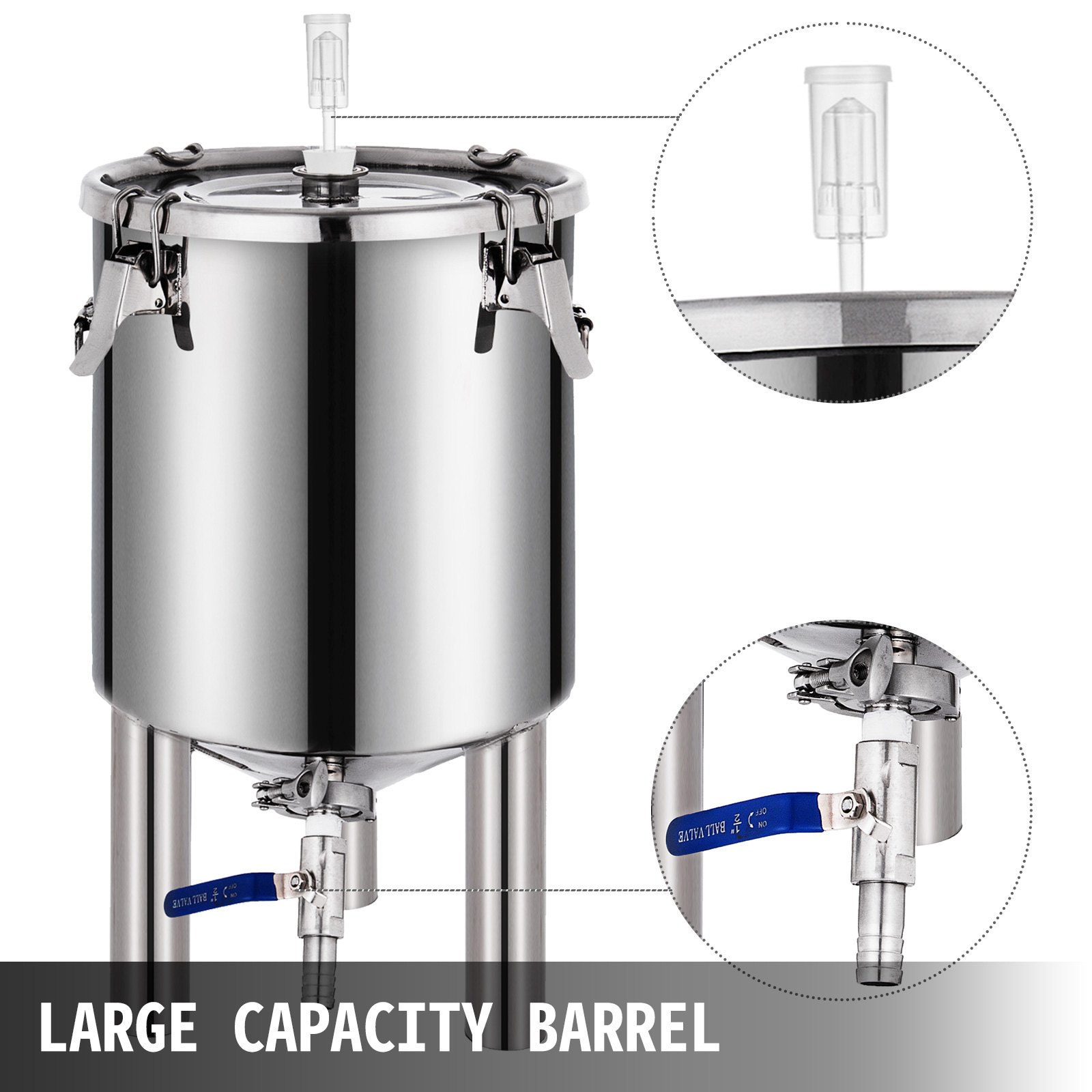 Brew Bucket Stainless Conical Fermenter 7 Gallon Brewmaster Edition 304 ...