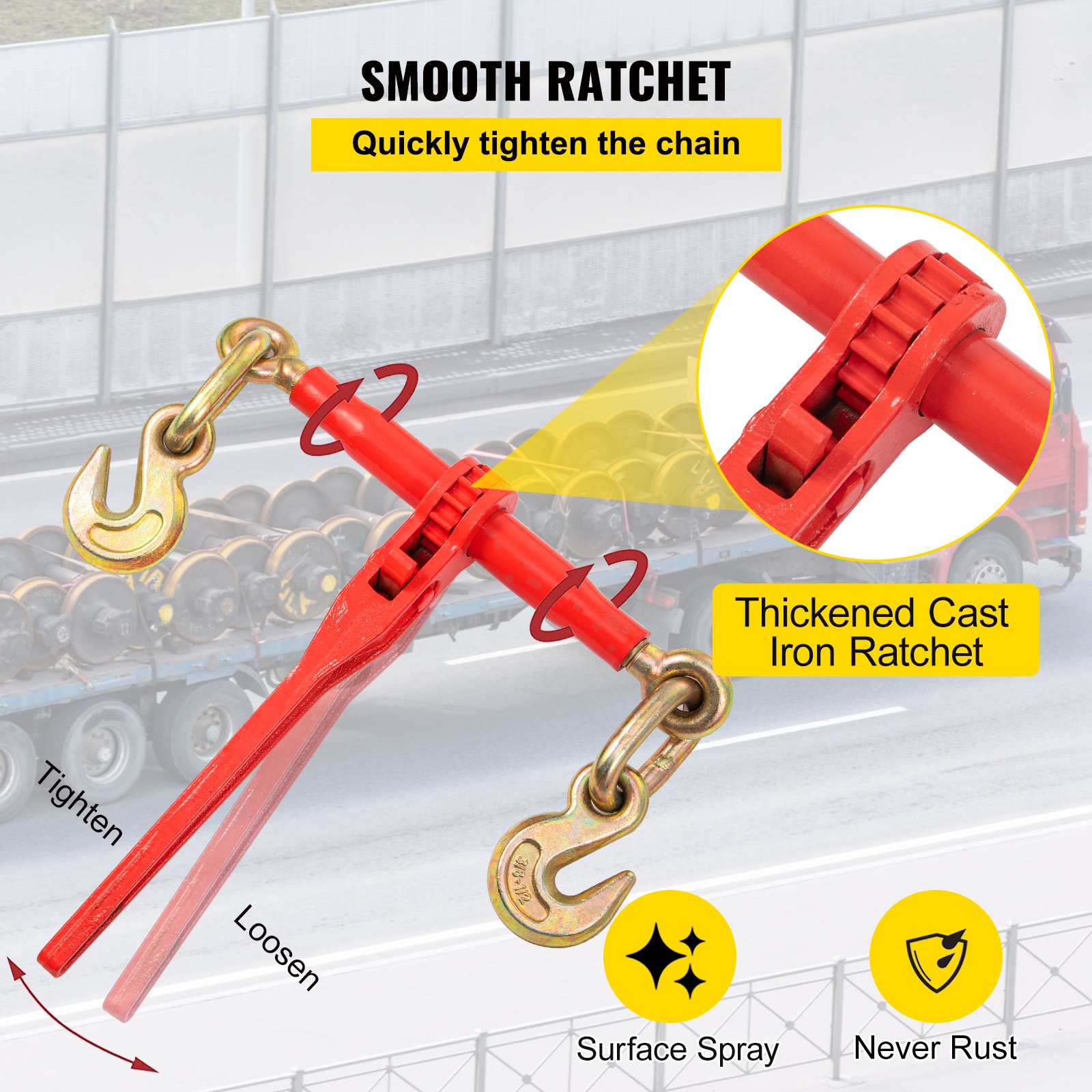 VEVOR Chain Load Binder 5/16 Inch G80 Chain Binders Tie Down Heavy ...