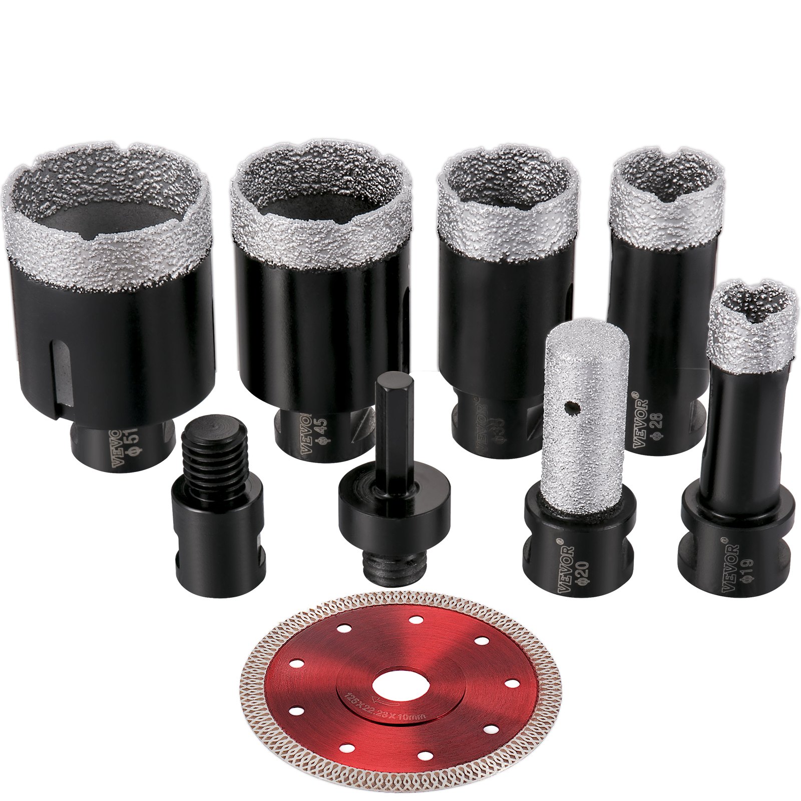 VEVOR Diamond Drill Bits 8PCS Diamond Hole Saw 3/4"-2"Tile Hole Saw Kit ...