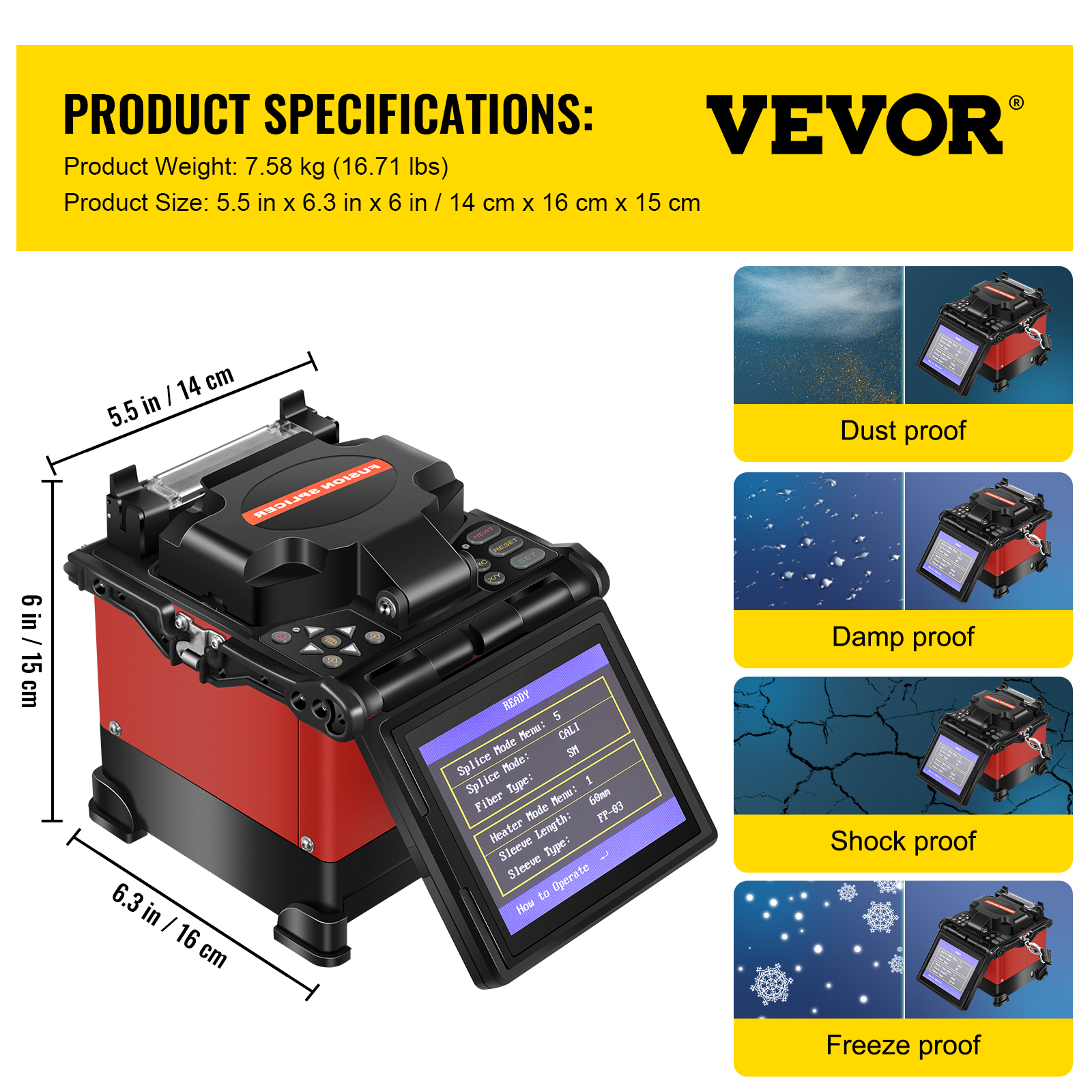 JW4108S Optical Fiber Fusion Splicer Fiber Optic Welding Splicing ...