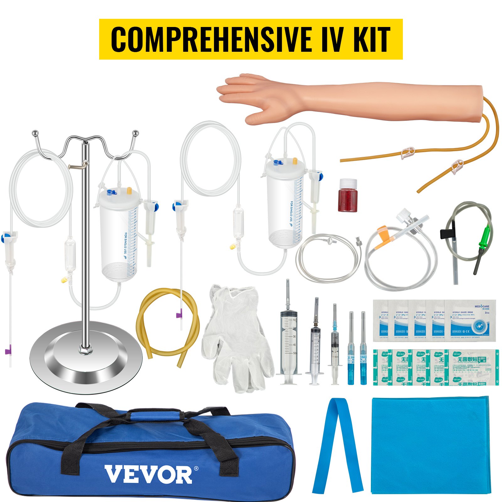 VEVOR Phlebotomy Practice Kit 25 Pieces IV Practice Kit Phlebotomy ...
