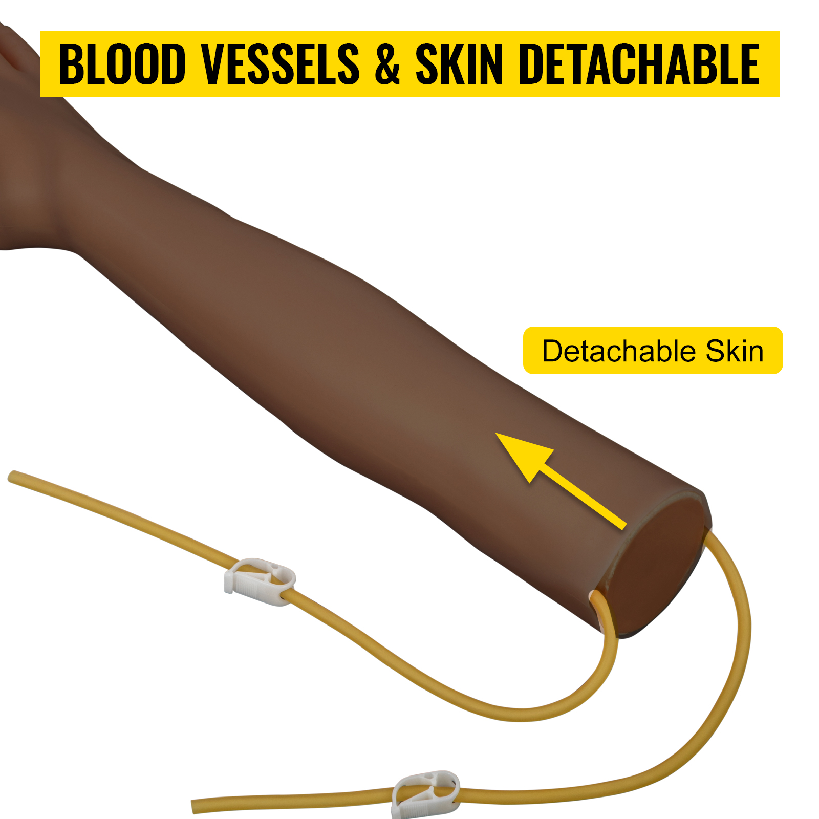 Vevor Intravenous Practice Arm Kit Phlebotomy Arm Pvc Dark Skin For ...