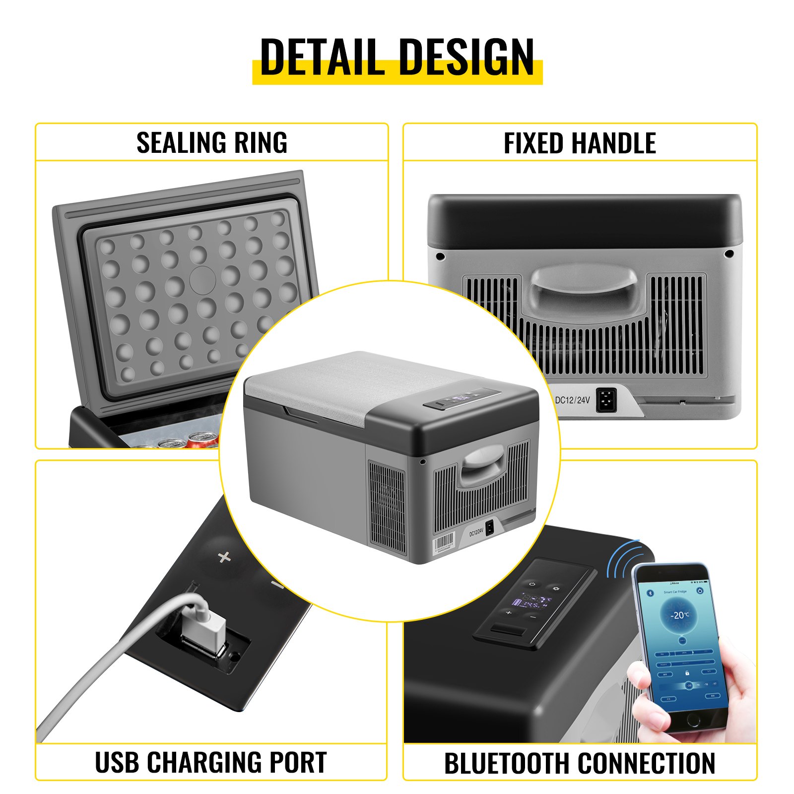 VEVOR Vevor Portable Car Freezer 15l Car Refrigerator 12v/24v Camping ...