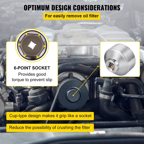 Vevor Oil Filter Socket Set Cup Socket Tool Set 7 Pcs Oil Filter Cap ...
