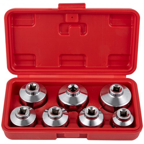 VEVOR Oil Filter Socket Set, 7 Pcs Oil Filter Wrench Set, Sturdy Steel ...