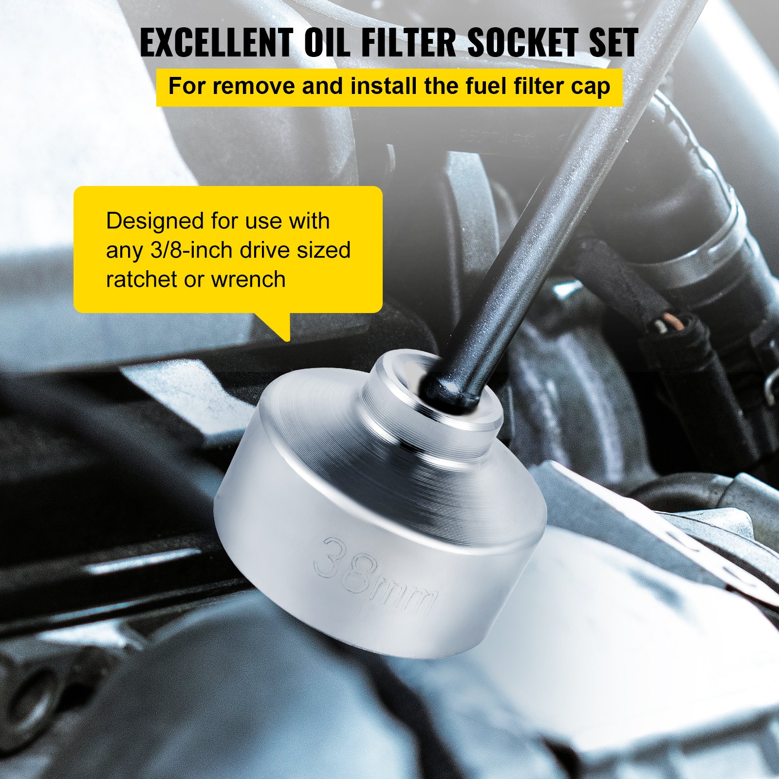 Vevor Oil Filter Socket Set Cup Socket Tool Set 7 Pcs Oil Filter Cap ...