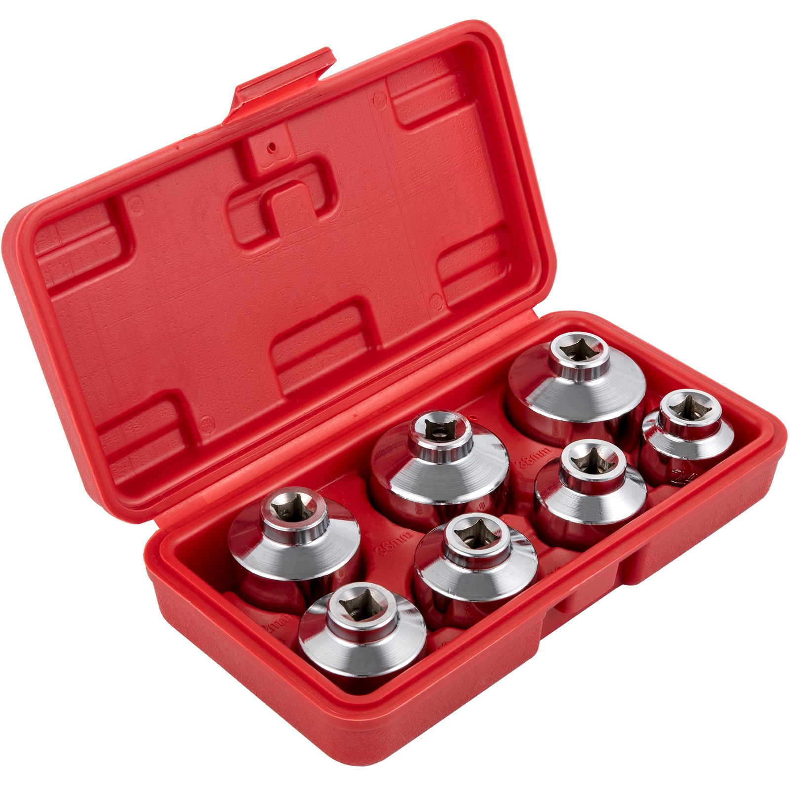 VEVOR Oil Filter Socket Set, 7 Pcs Oil Filter Wrench Set, Sturdy Steel ...