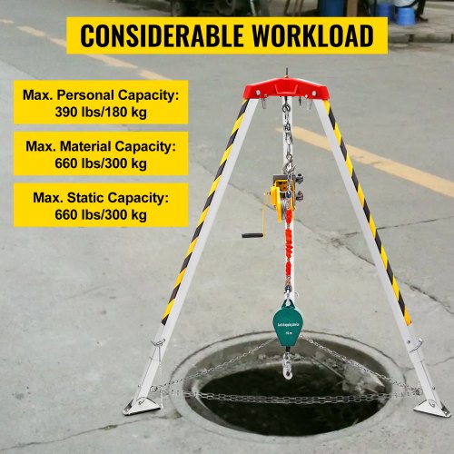 Confined Space Tripod Safety Tripod with 1800lbs Winch Rescue Tripod ...