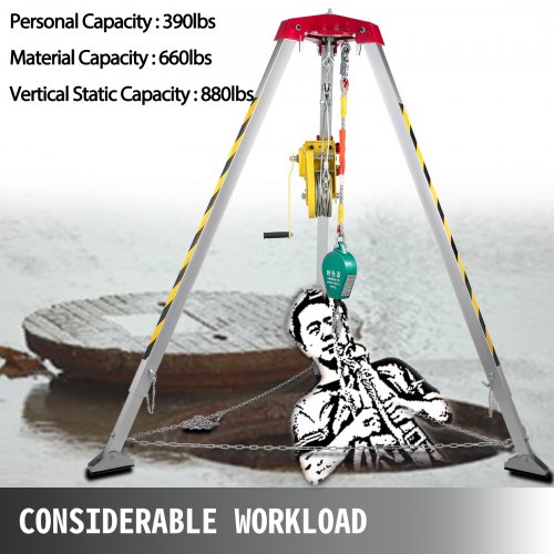 Confined Space Tripod Safety Tripod With 2600lbs Winch Rescue Tripod ...