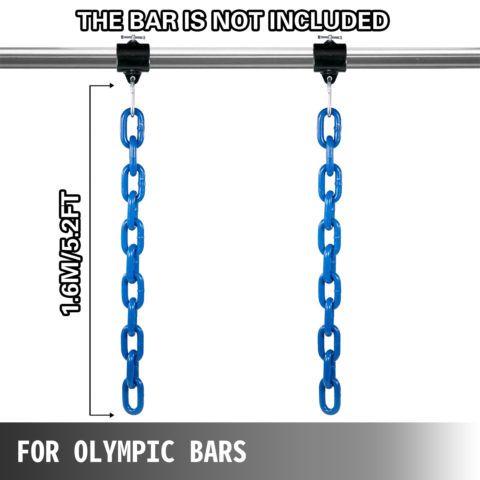 VEVOR Weight Lifting Chains, 1 Pair 35LBS/16kg Weight lifting Chains ...