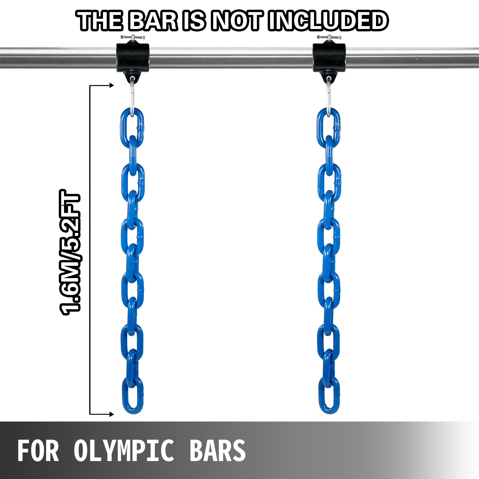 Weight Lifting Chains Olympic Bar Barbell Chain Pairs 35LB Collars ...