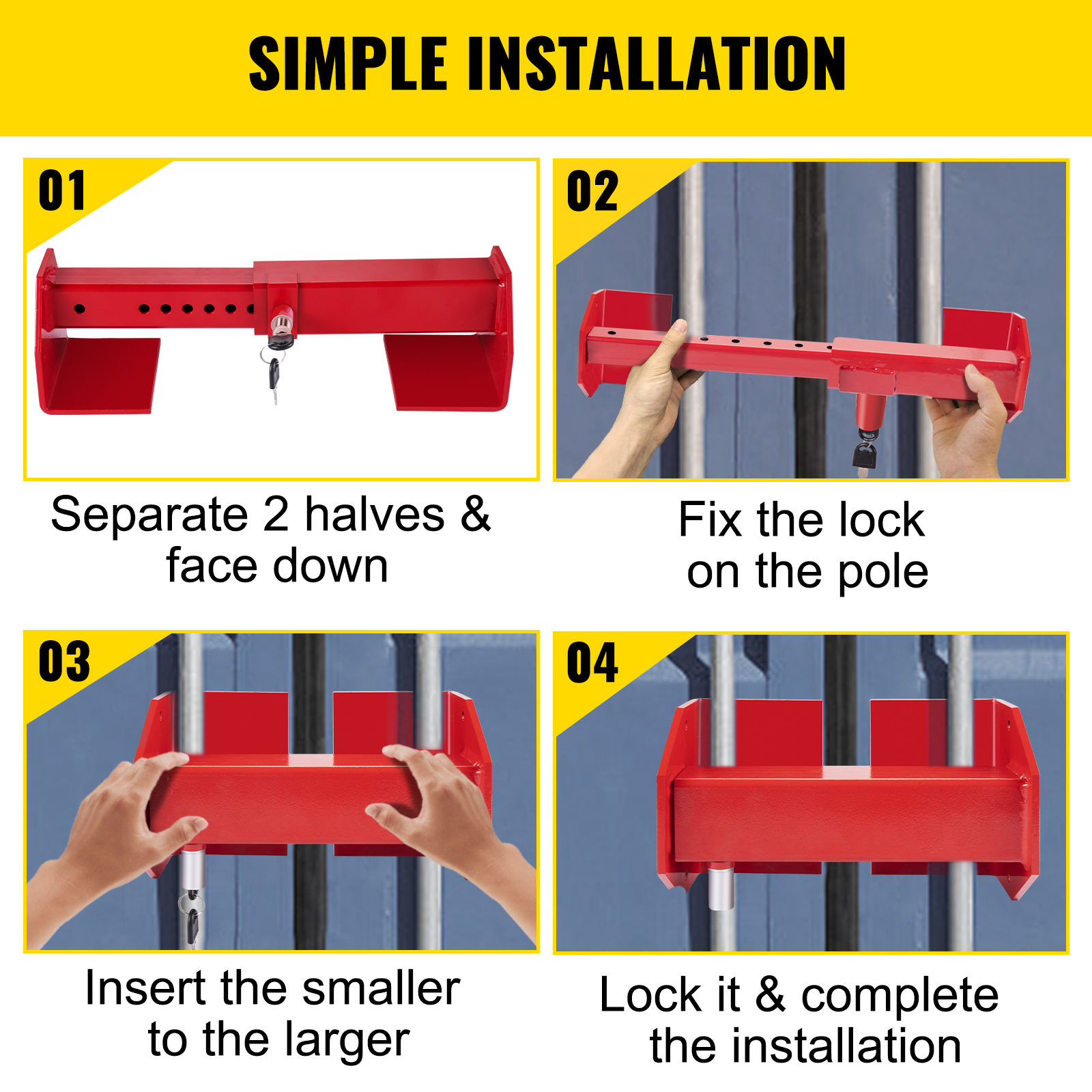 Vevor Heavy Duty Cargo Lock Cargo Container Lock 9.84"-17.32" Range ...