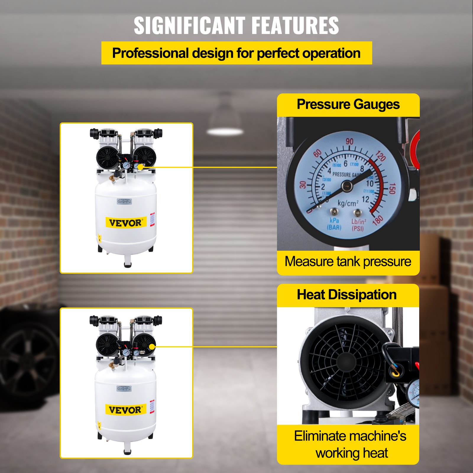 VEVOR Vevor 90 Litre Direct Drive Air Compressor - 14.3cfm, 3 Hp, 2200w ...