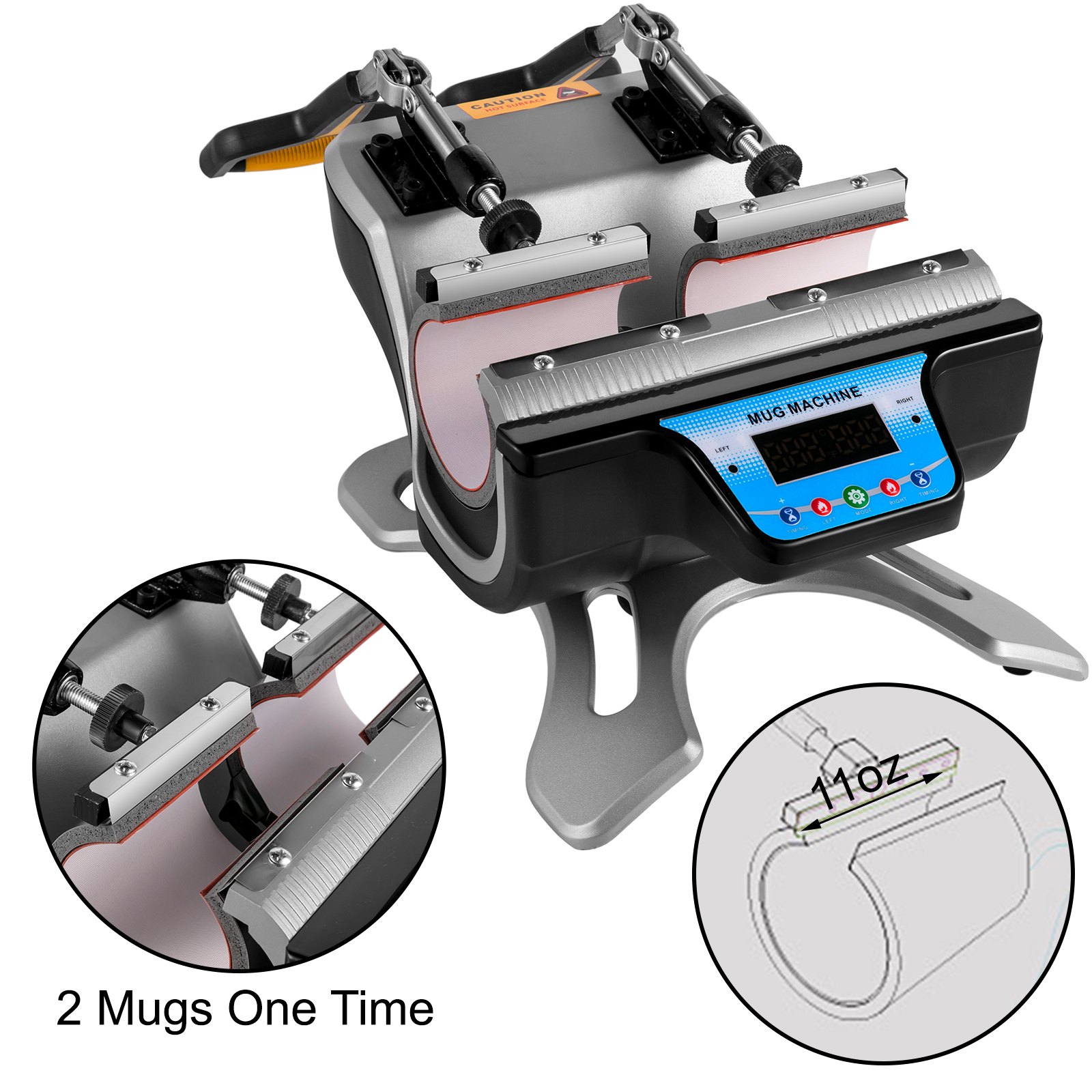VEVOR Mug Heat Press, 2pcs 15oz Mug Press Sublimation Machine Dual ...