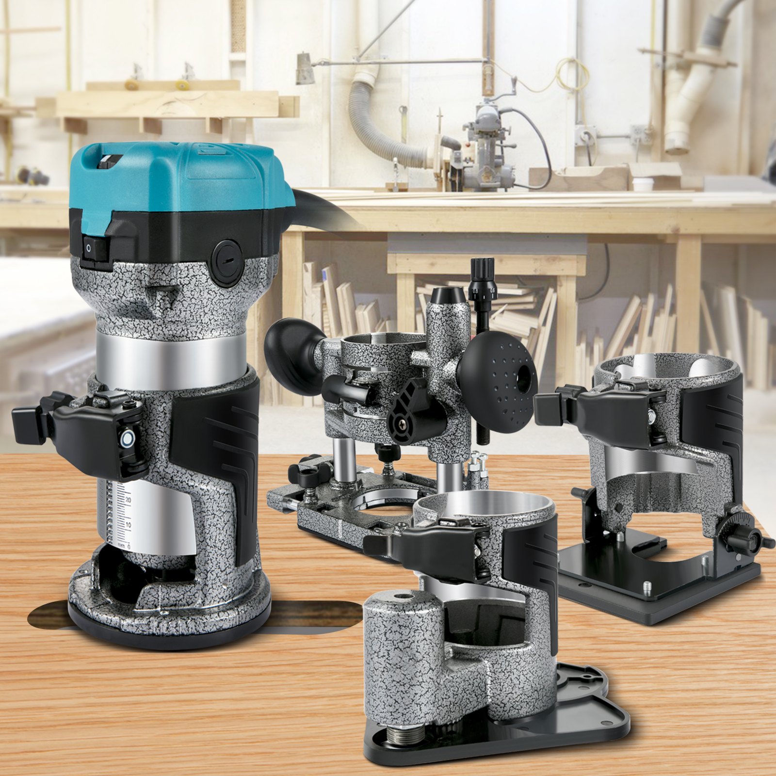VEVOR VEVOR Router Tool, 710W Wood Router, Router for Woodworking w/ 3 ...
