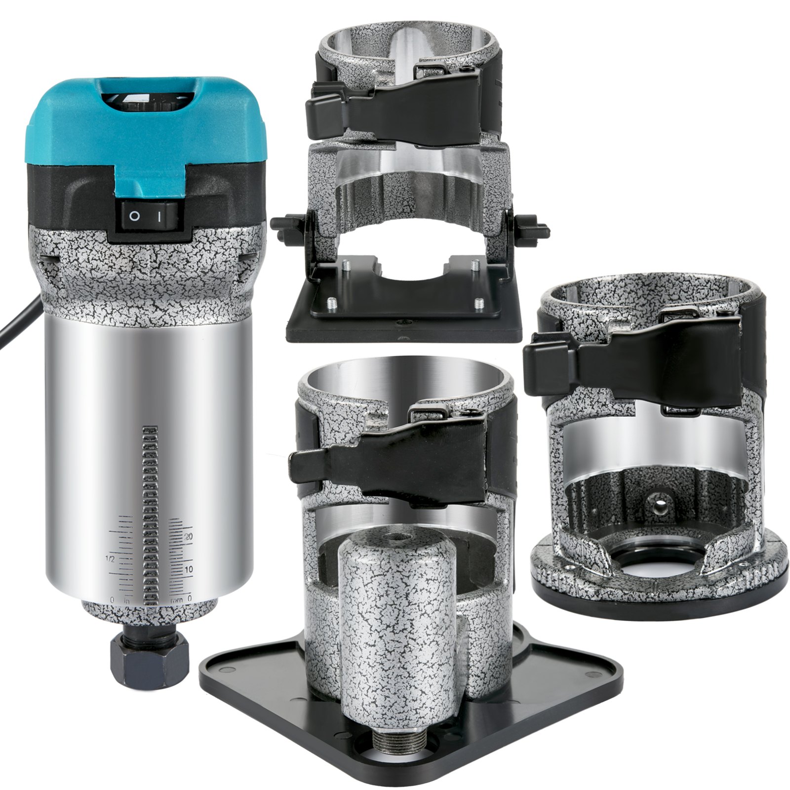 VEVOR Vevor Electric Hand Trimmer Palm Router W/ Fixed & Plunge & Tilt ...