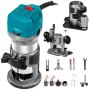 Compact Router 800W Variable Speed w/ Collets 1/4" 1 x Plunge & Offset ...