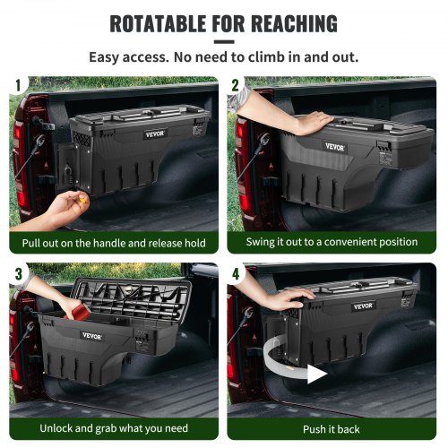 VEVOR VEVOR Truck Bed Storage Box Lockable Pivot for Dodge Ram 1500 ...