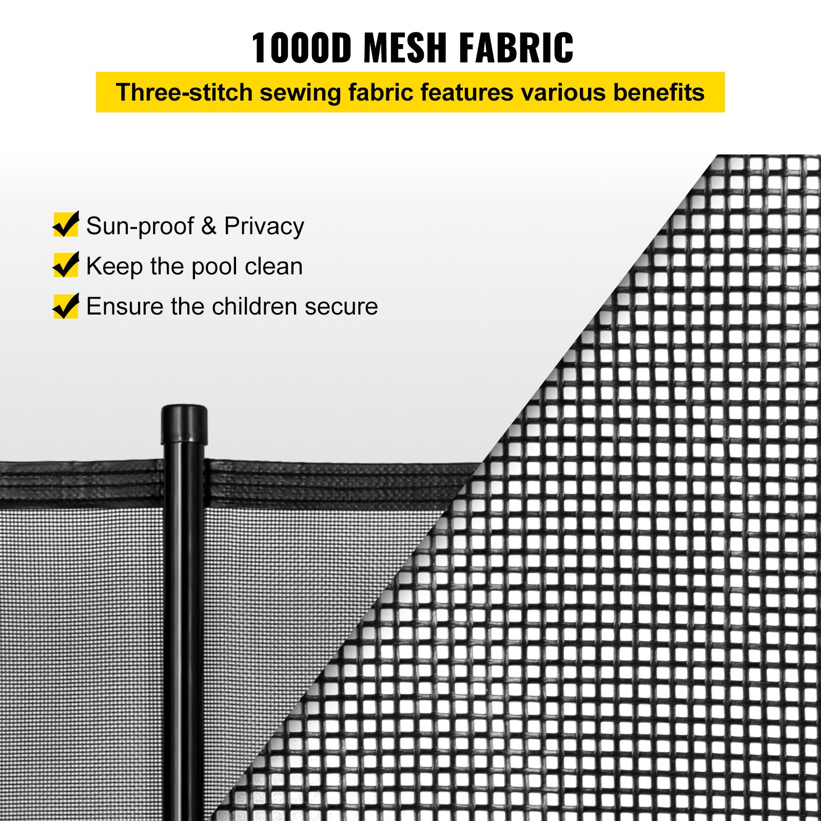 VEVOR Swimming Pool Security Fence Removable Pool Fence 4 x 48 ft for ...