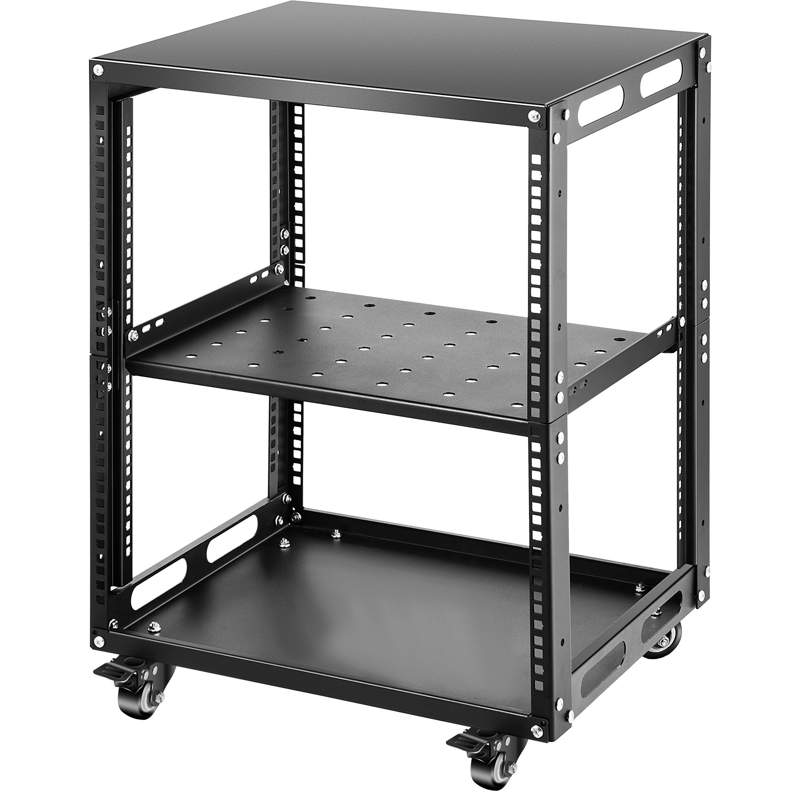 VEVOR Server Rack, 12U Open Frame Rack, 4-Post IT Server Network Relay ...
