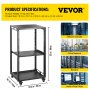 VEVOR 18U 19" Open Frame Rack, 4-Post IT Server Rack, Server/Audio ...