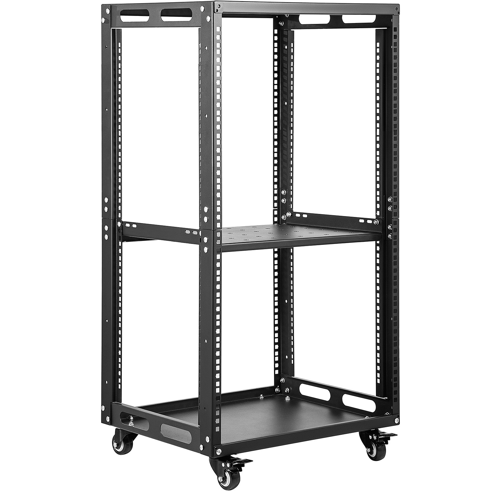 VEVOR 18U 19" Open Frame Rack, 4-Post IT Server Rack, Server/Audio ...