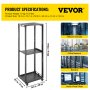 VEVOR Server Rack, 27U Open Frame Rack, 4-Post IT Server Network Relay ...