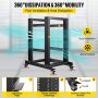 VEVOR Server Rack, 15U Open Frame Rack, 4-Post IT Server Relay Rack, 19 ...