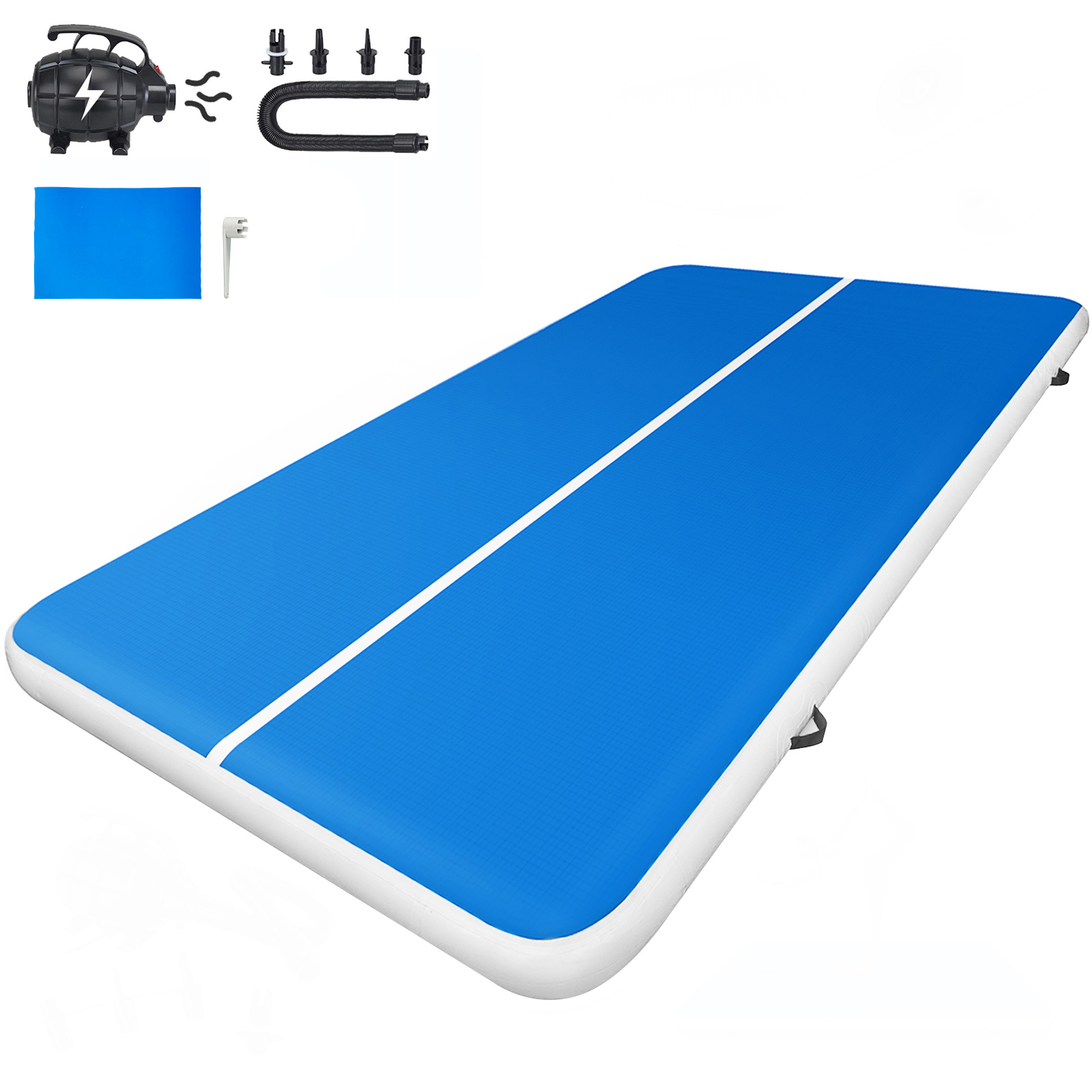 10FT Air Track Inflatable Airtrack Gymnastic Tumbling Mat Training 8in ...