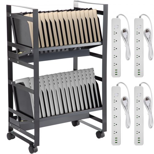 VEVOR Open Charging Cart, 32 Device, Charging Cabinet for Charge and ...
