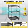 VEVOR Server Rack, 15U 19'' Open Frame Rack, 4-Post IT Server Network ...