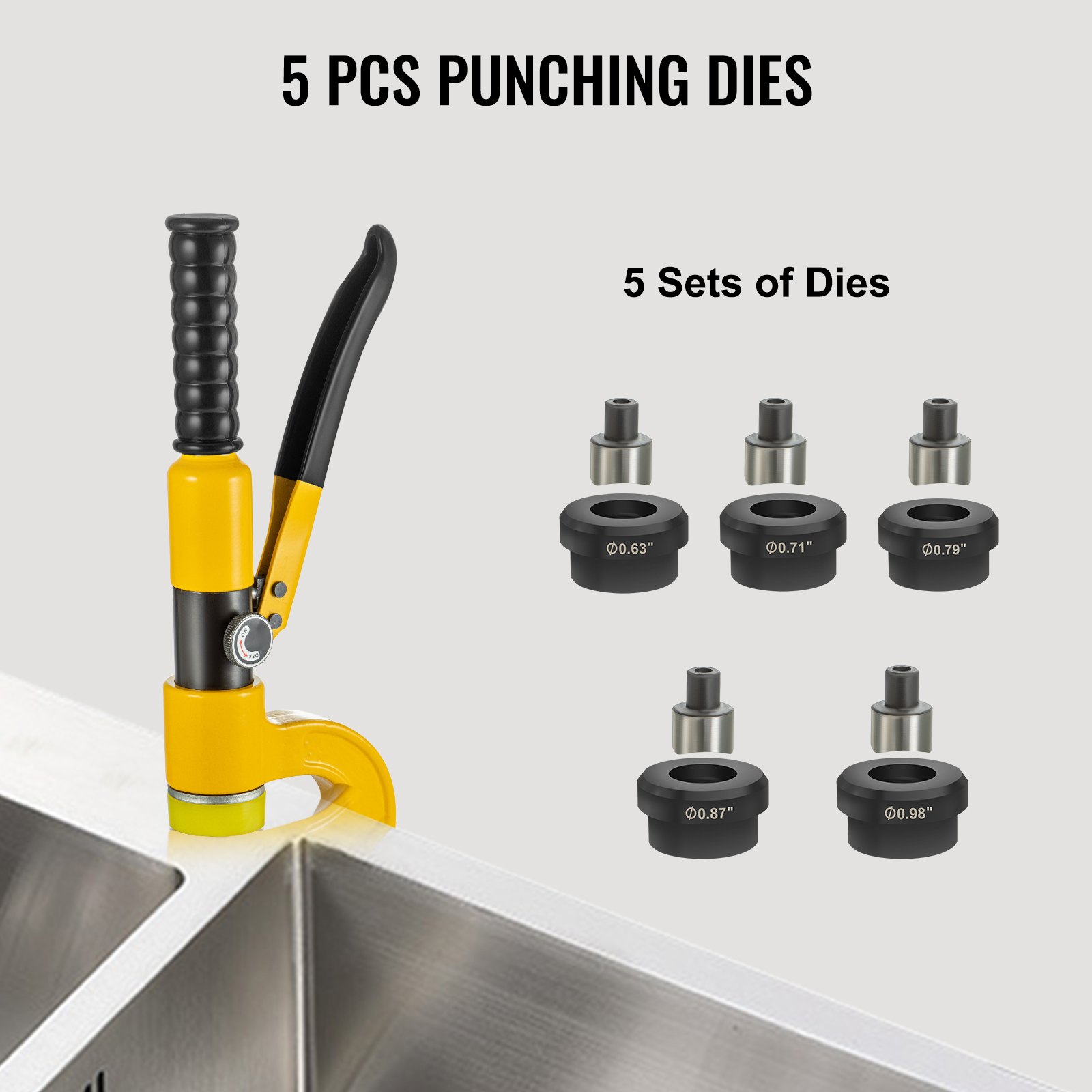 VEVOR Hydraulic Hole Punching Machine, 6 Ton Manual Hole Digger Punch ...