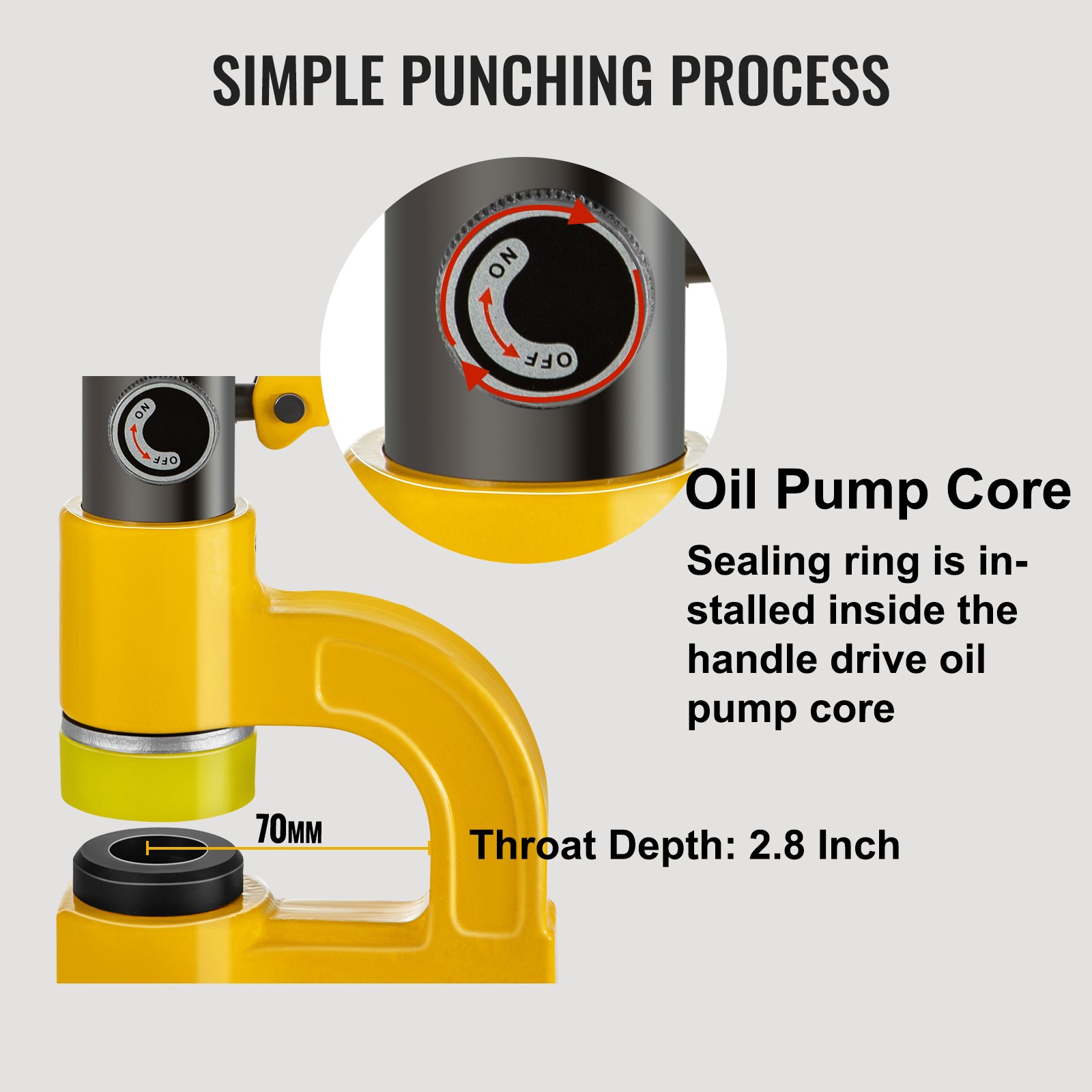 VEVOR Hydraulic Hole Punching Machine, 6 Ton Manual Hole Digger Punch ...