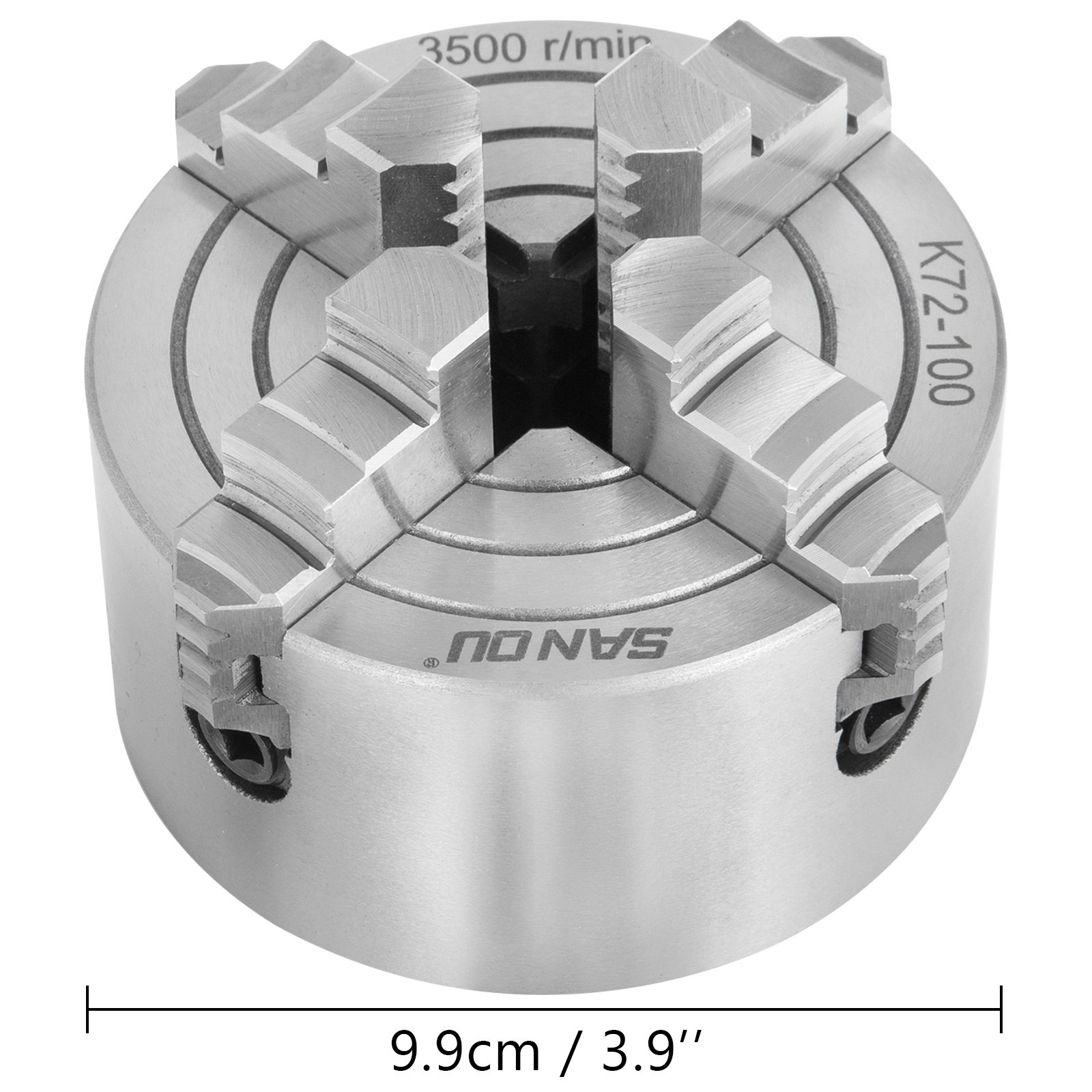 VEVOR 1 pc Lathe Chuck 4" 4Jaw Independent & Reversible Jaw K72-100 ...