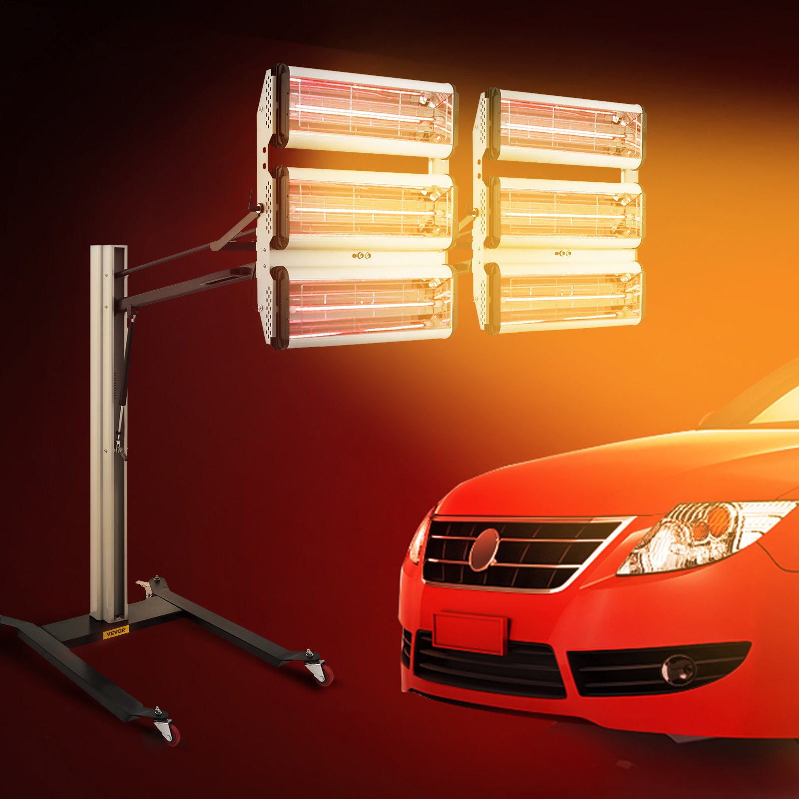 VEVOR 6000W Paint Curing Lamp, Infrared Curing Lamp, 110V Paint Baking ...