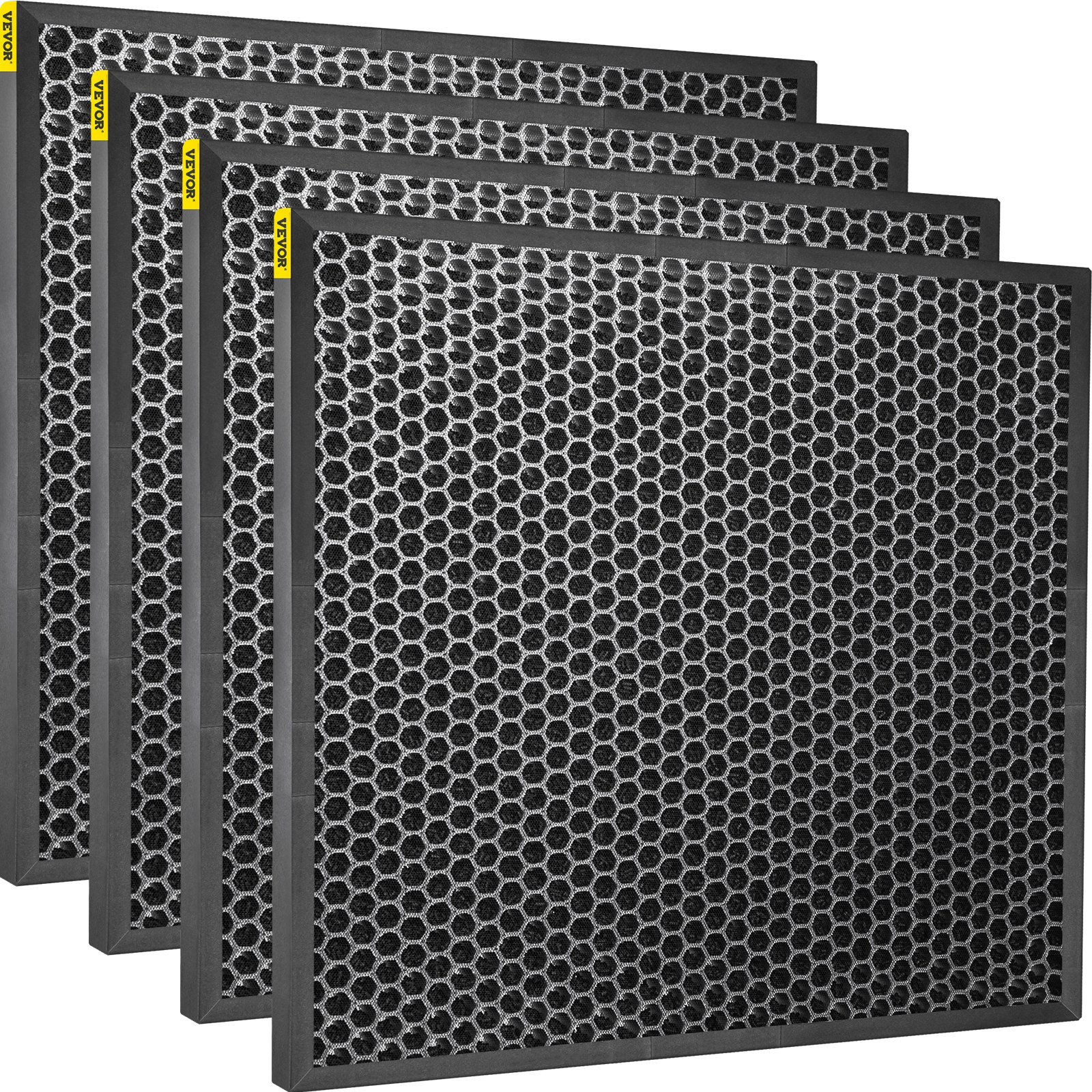 VEVOR HEPA Replacement Filter, 4pcs Active Carbon Air Filter, 16''x16 ...