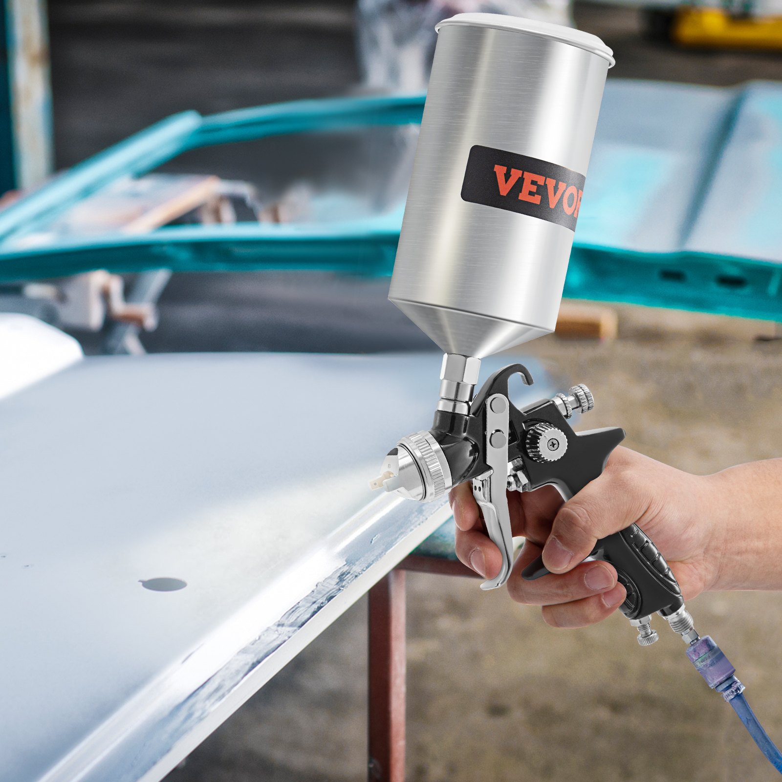 VEVOR Auto Paint Air Spray Gun Kit Gravity Feed Car Primer 1.0/1.4/1.8 ...