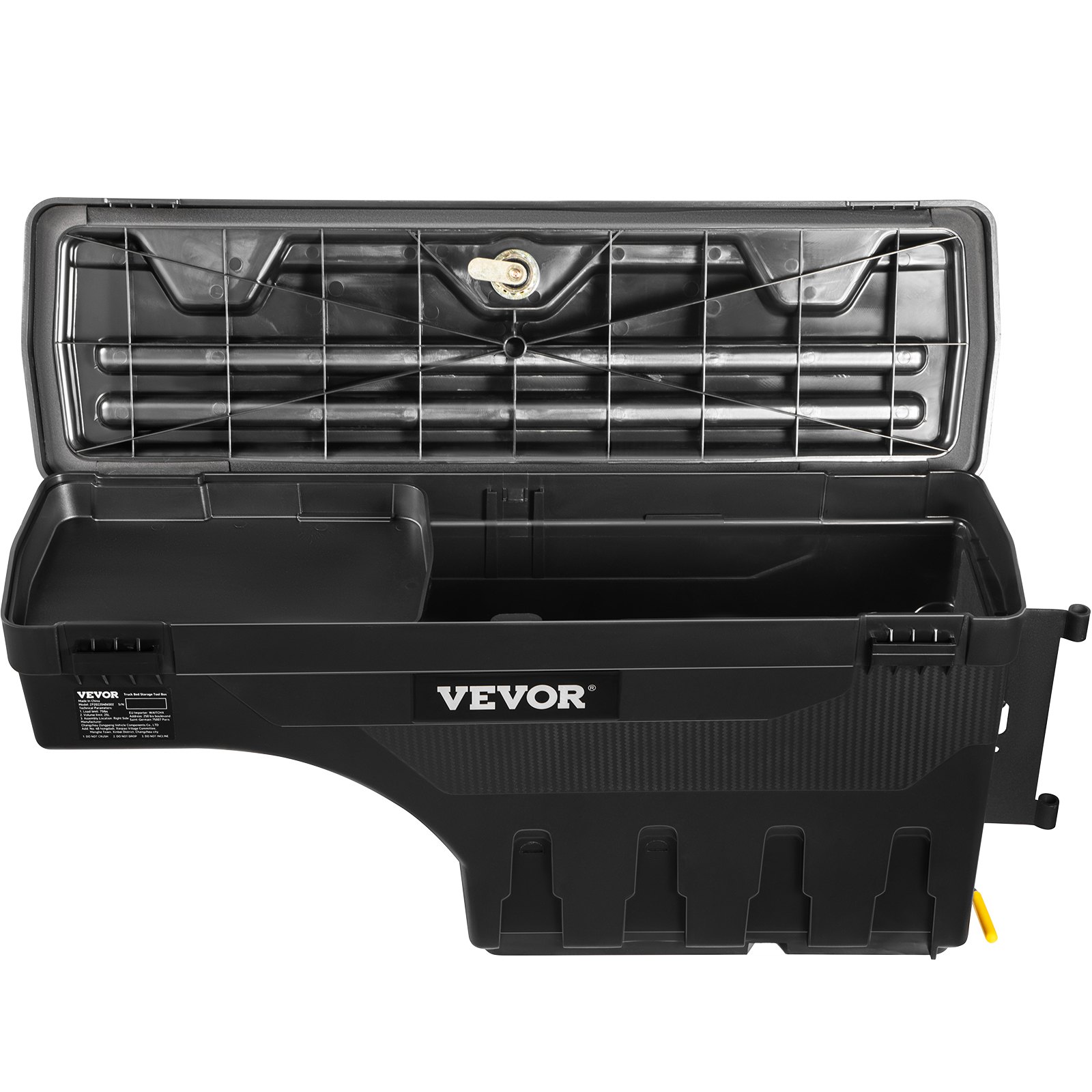 VEVOR Truck Bed Storage Box, Lockable Lid, Waterproof ABS Wheel Well ...