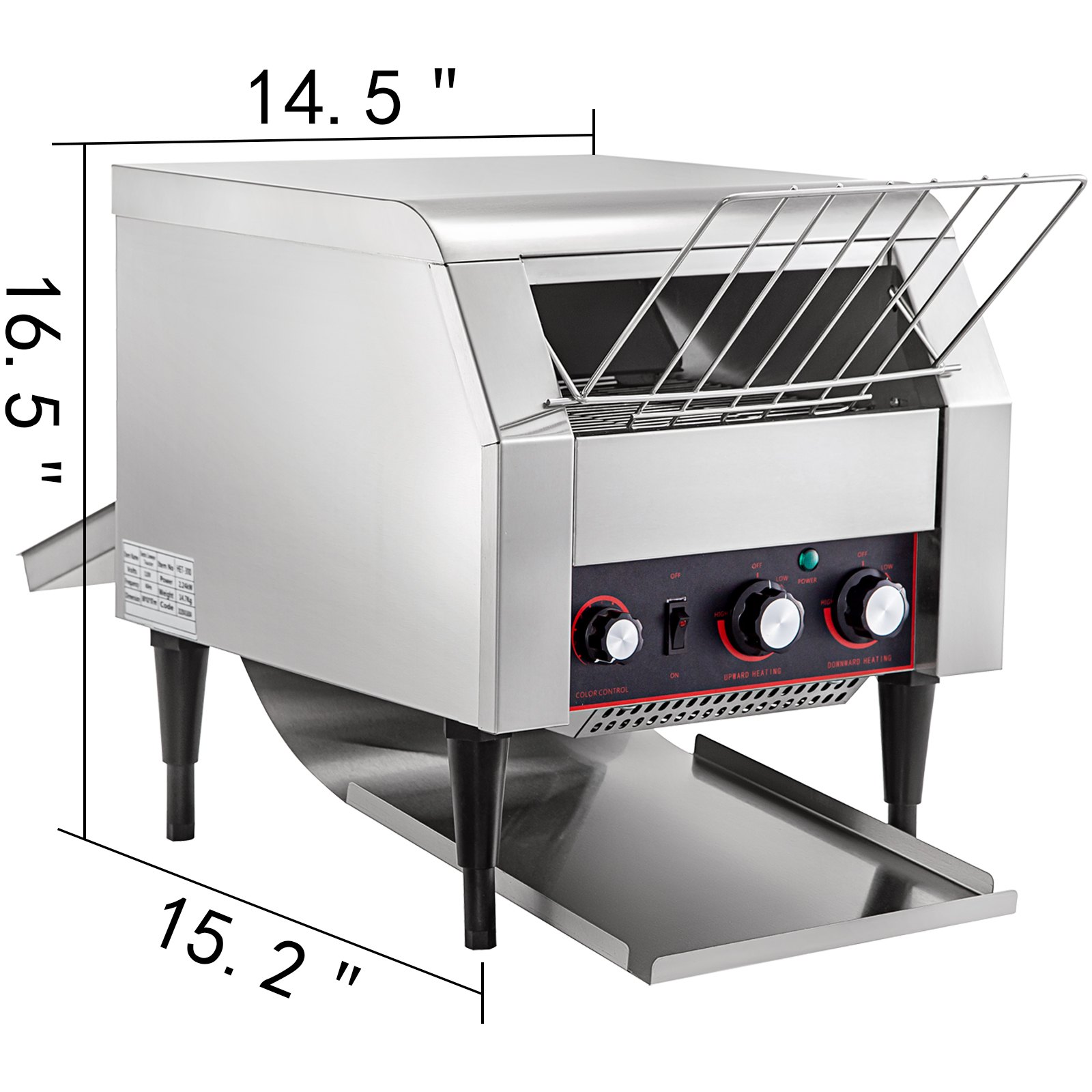 VEVOR 300 slices/h Commercial Toaster Conveyor , Heavy Duty Stainless ...