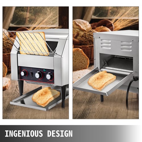 VEVOR 450 Slices/Hour Commercial Toaster, 2600W Commercial Conveyor ...