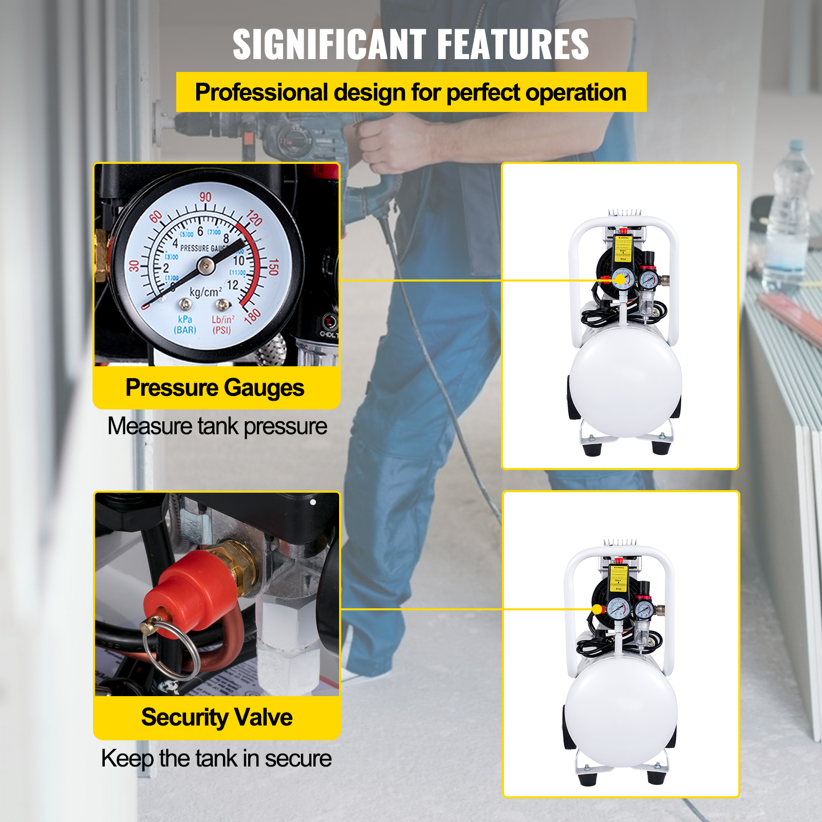 VEVOR Vevor 30 Litre Direct Drive Air Compressor - 5.9cfm, 1.1hp, 850w ...