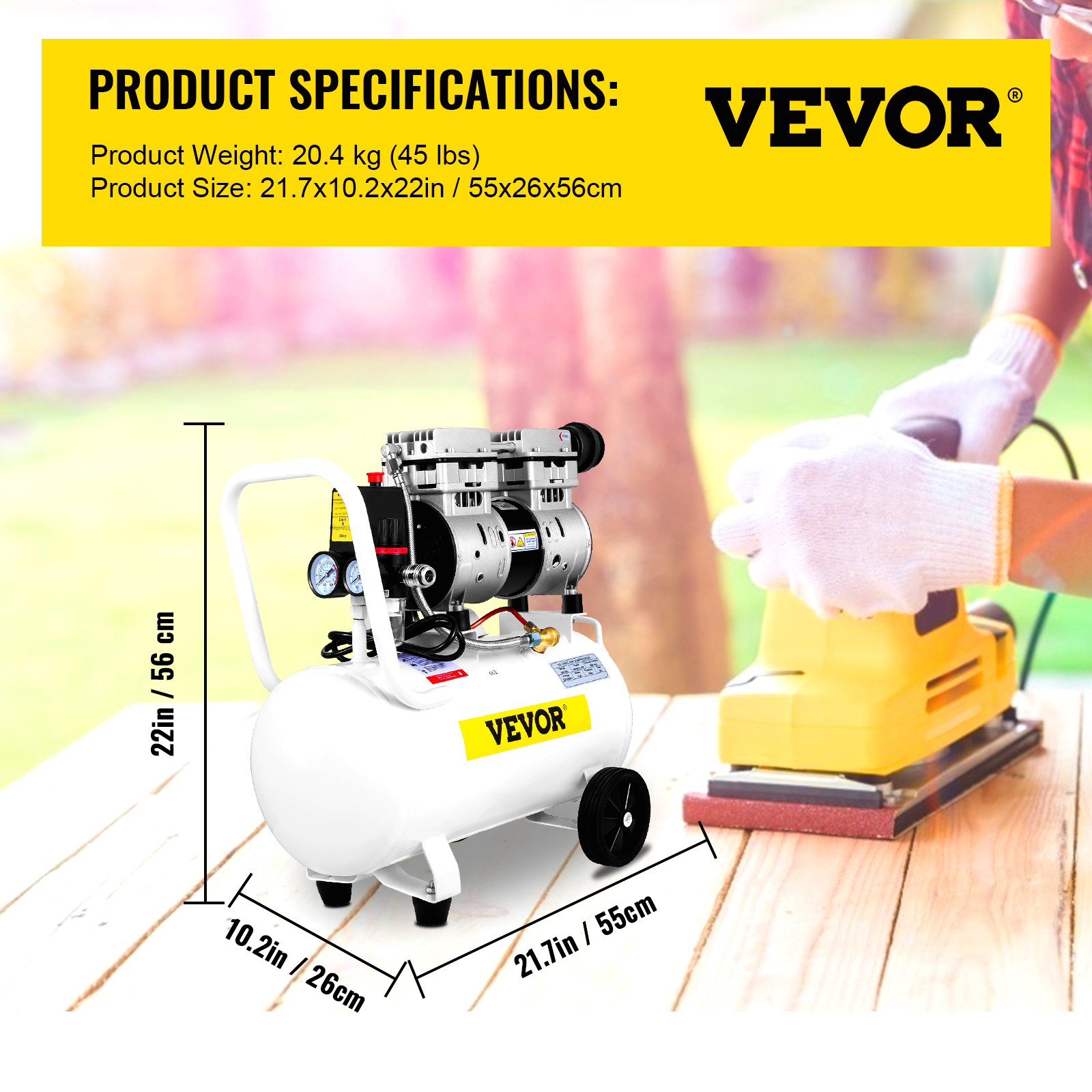 VEVOR Vevor 30 Litre Direct Drive Air Compressor - 5.9cfm, 1.1hp, 850w ...