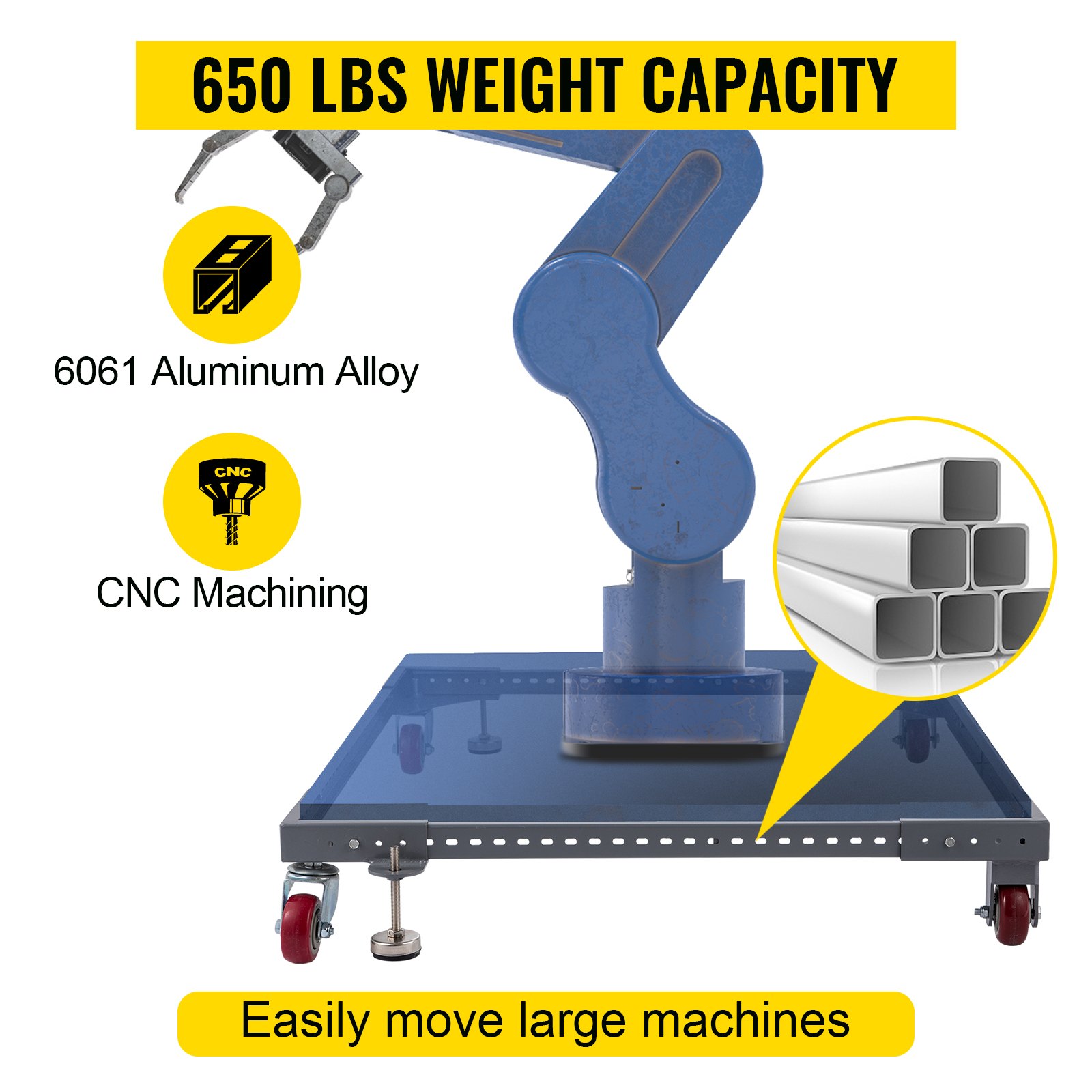 VEVOR Adjustable Universal Mobile Base PM-2500 Heavy-Duty Mobile Base ...