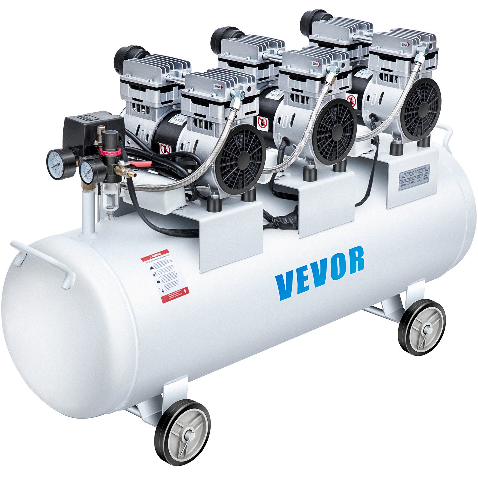 VEVOR VEVOR Oil Free Air Compressor Air Compressor Tank 100L 3HP Ultra ...