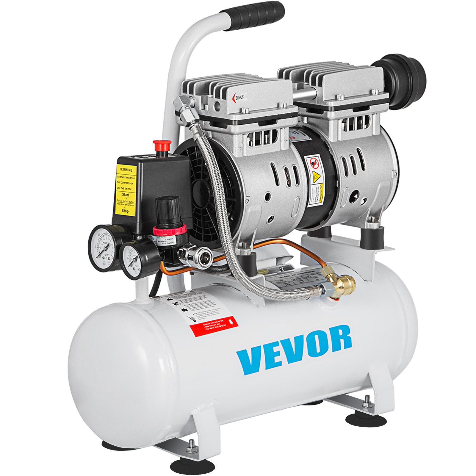 VEVOR VEVOR Air Compressor 2 Gallon Ultra Quiet Oil-free Air Compressor ...