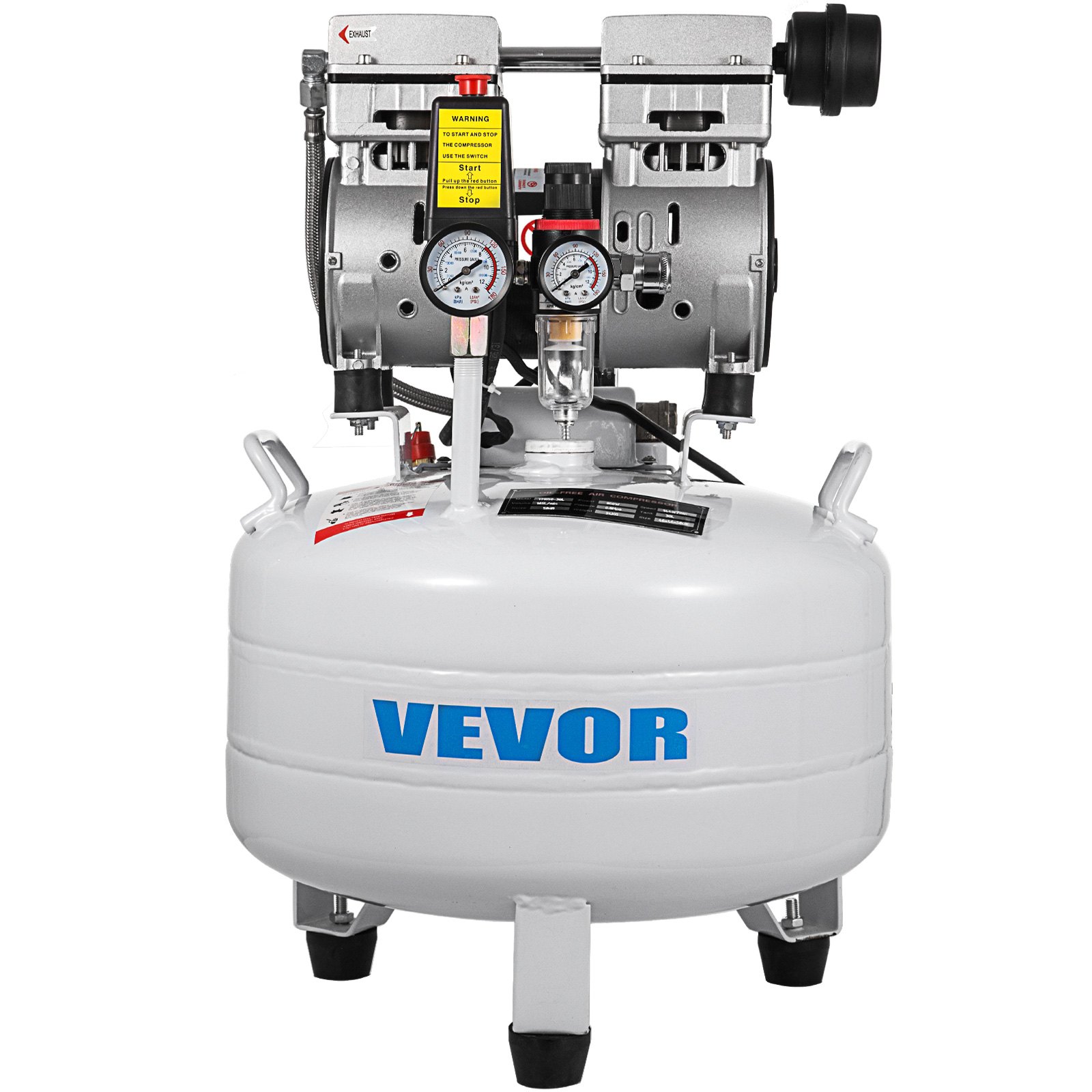VEVOR Air Compressor 30l 850w Oil Compressor Low Noise Silent 48db ...