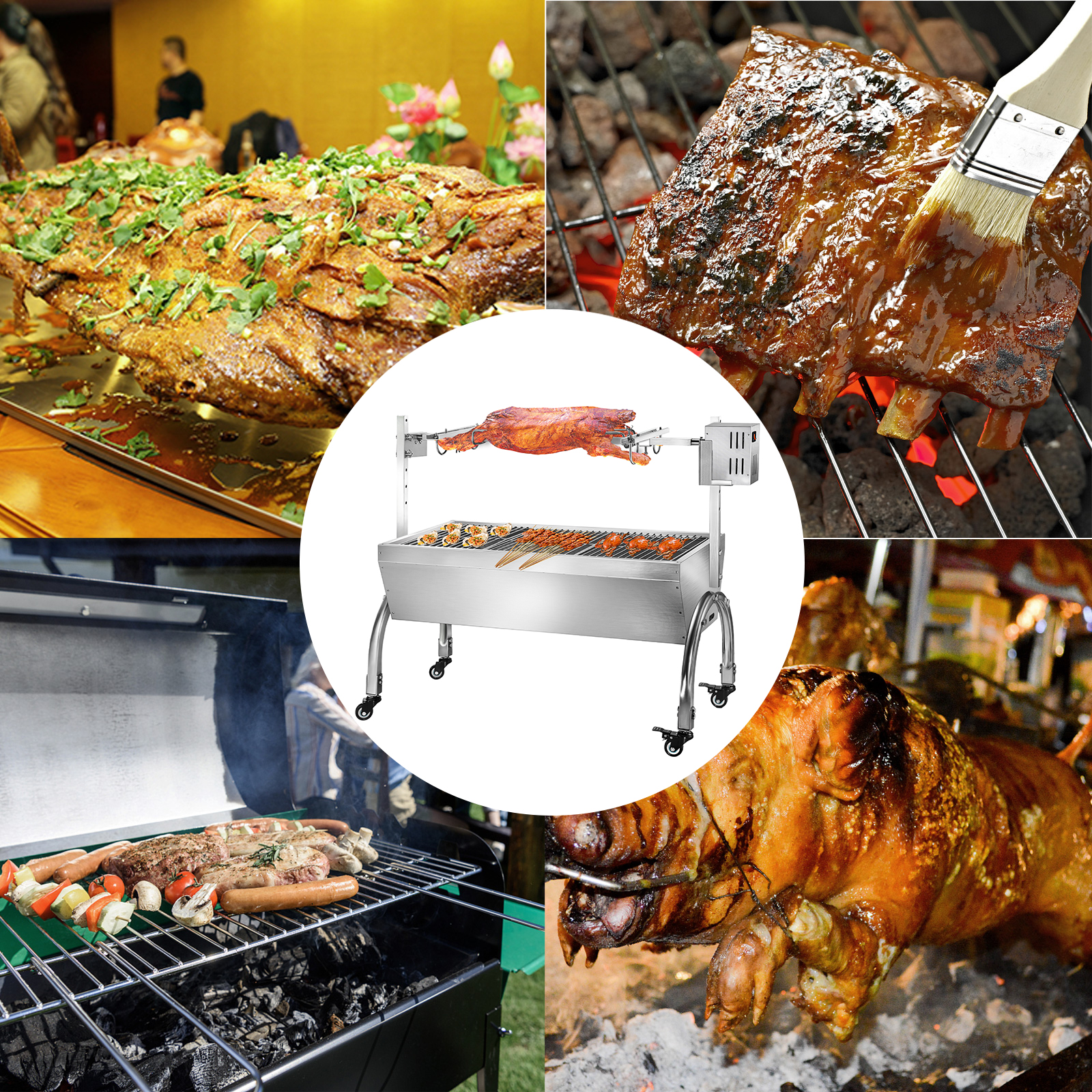 VEVOR Hog Roasting Machine Pork Rotisserie Roaster 88LB 45W Motor for ...